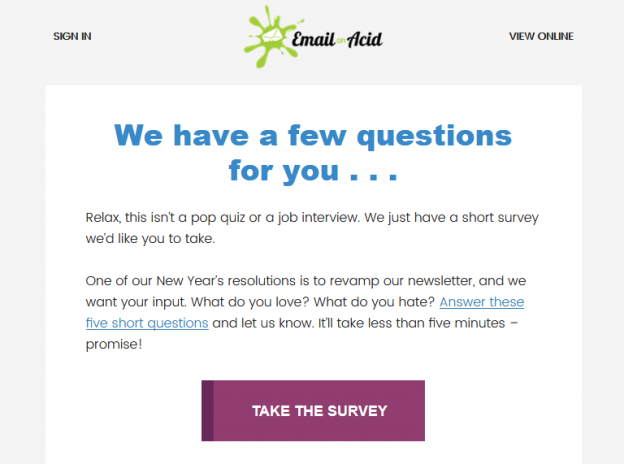 Survey Emails - Tool to Garner Valuable Subscriber Feedback