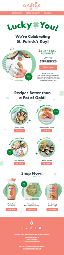 22 Inspirations Examples of St. Patrick's Day Email Campaign