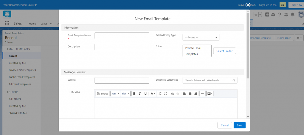 Create Email Templates in Salesforce Lightning Experience